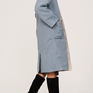 Derek Lam Collective RTR Design Collective Oversized Reversible Shearling Coat, Blue, X-Large