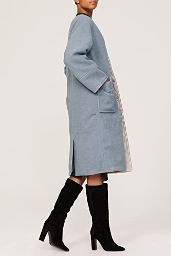 Derek Lam Collective RTR Design Collective Oversized Reversible Shearling Coat, Blue, X-Large