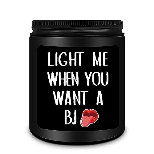 Birthday Gifts for Men, Light Me When You Want A BJ Candle - Funny Gifts for Men, Valentines Day Gifts for Him, Naughty Fathers Day Anniversary Engagement Gifts for Husband,Fiance, Best Friends Gifts