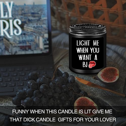 Birthday Gifts for Men, Light Me When You Want A BJ Candle - Funny Gifts for Men, Valentines Day Gifts for Him, Naughty Fathers Day Anniversary Engagement Gifts for Husband,Fiance, Best Friends Gifts