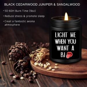 Birthday Gifts for Men, Light Me When You Want A BJ Candle - Funny Gifts for Men, Valentines Day Gifts for Him, Naughty Fathers Day Anniversary Engagement Gifts for Husband,Fiance, Best Friends Gifts