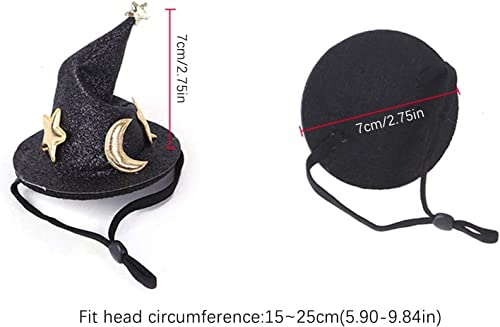 4 Pack Small Animal Halloween Wizard Hat with Elastic Chin Strap for Hamster Bearded Dragon Chinchilla Ferret Guinea Pig Cosplay Party Dress up Apparel Outfit (4 Pack)