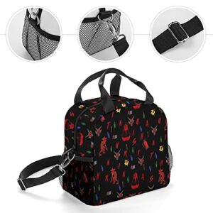 Kusind Insulated Lunch Bags ​Stranger School Things Lunch Box for Work with Adjustable Shoulder Strap One Size (Red starry sky)