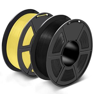 3d printer filament bundle pla-meta 1.75mm, sunlu upgraded 3d filament for 3d pen&3d printer pla meta, high strength, tiffness,toughness, dimensional accuracy +/- 0.02 mm, 1 kg*2 spool, black+yellow