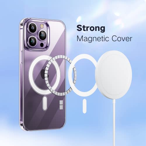 ANNGELAS Magnetic Case for iPhone 14 Pro Max Case Protective-Compatible with Magsafe for iPhone Pro Max 14 Case for Women Men,6.7 inch, Crystal Clear