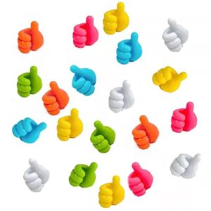 manmao 20pcs creative silicone thumb wall hook - multifunction adhesive cable clip ,self adhesive thumb cable organizer clips key hanger