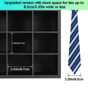 B4Life Tie Rack Wall Mounted Tie Box,Tie Organizer Tie Display Racks for Wall, Bamboo Tie Storage Tie Organizer for Men Tie Holder Wall Mount(Storage 16 Ties,Black)