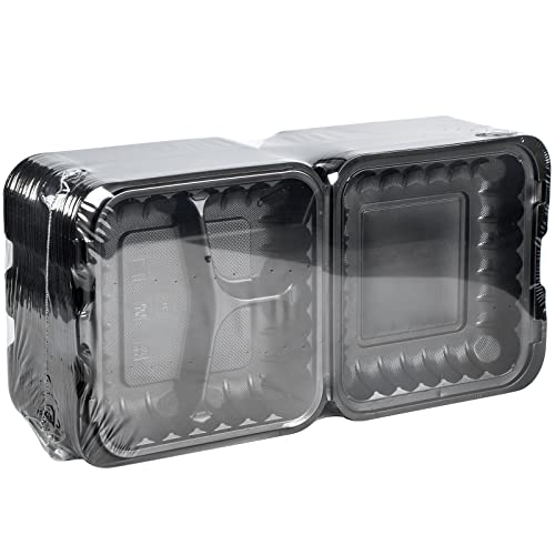 YANGRUI Clamshell Food Containers, Shrink Wrap 55 Pack 8 Inch To Go Containers BPA Free Microwave Freezer Safe Plastic Hinged Clamshell Take Out Containers