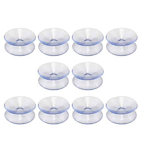 Faddare Clear Suction Cups, 10pcs Suction Cups Multifunctional Mirror Double Sided Non-Slip Glass Tabletop(Size:35mm)