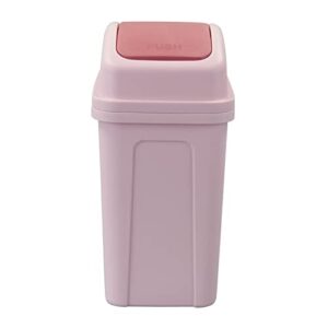 Innouse 7 L Small Garbage Can with Swing Lid, 1.8 Gallon Indoor Trash Bin with Lid (Pink)