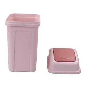 Innouse 7 L Small Garbage Can with Swing Lid, 1.8 Gallon Indoor Trash Bin with Lid (Pink)