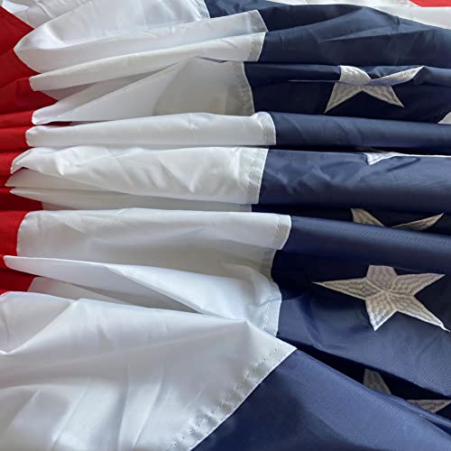 Hypoth US Bunting Flag 2x4 FT Outdoor- Embroidered Stars USA American Pleated Fan Flags Canvas Header with 3 Brass Grommets Easy to Rising