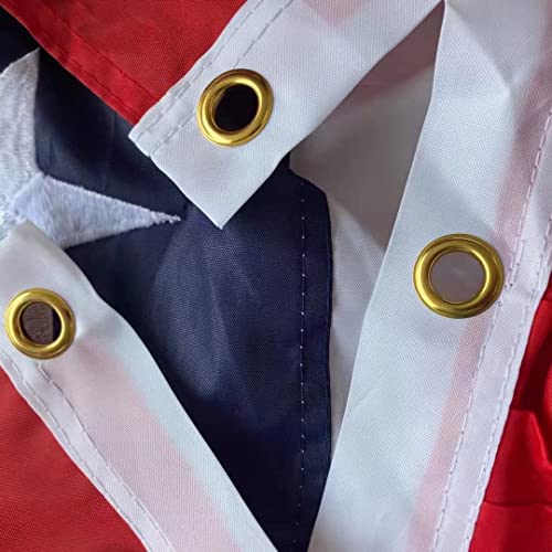 Hypoth US Bunting Flag 2x4 FT Outdoor- Embroidered Stars USA American Pleated Fan Flags Canvas Header with 3 Brass Grommets Easy to Rising