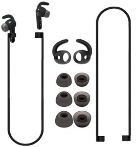 jnsa ear hooks ear tips strap compatible with anker soundcore life p3 p3i p2 / soundcore liberty air 2 pro, anti slip anti drop anti lost sport accessories, black