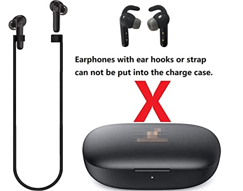 JNSA Ear Hooks Ear Tips Strap Compatible with Anker Soundcore Life P3 P3i P2 / Soundcore Liberty Air 2 pro, Anti Slip Anti Drop Anti Lost Sport Accessories, Black