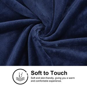 Dekoresyon Fleece Throw Blanket, Plush Fuzzy Bed Blanket Super Soft Lightweight Flannel Blankets for Couch Bed Sofa, (Navy, 50x60 Inches)