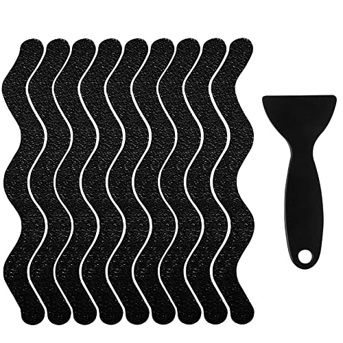 HAOBAOBEI Non Slip Bathtub Stickers, 24 Pack Bath Tub Slip Stickers with Scraper, Safety Bathtub Non Slip Shower Stickers, Anti Slip Shower Stickers for Bathtub Bathroom Stairs Ladders Pools (Black)