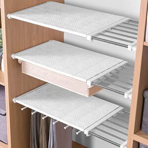 PATKAW Closet Shelf 1 Set Expandable Shelf Divider Separator Closet Tension Shelf Wardrobe Separator Racks for Closet, Wardrobe, Kitchen, Bookcase (3-90cm) Adjustable Locker Shelf