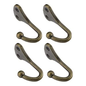 4pcs rustic coat hooks single prong hanger wall vintage hooks zinc alloy hooks curtain tieback hooks bedroom clothes hooks with screws for key towel scarf bag bronze