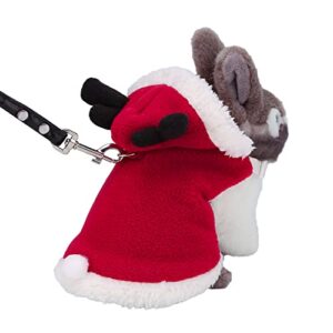 Mogoko Christmas Rabbit Harness with Leash, Cute Dress Christmas Costumes and Lead Set for Rabbit Ferret Guinea Pig Kitten Small Animals