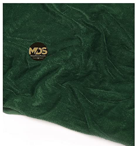 MDS Pack of 1 Yard Stretch Velvet Fabric for Wedding Dress Fashion Crafts Costumes Dance wear Clothing Home Decor Plush Silky Velvet – 58” Width Hunter Green