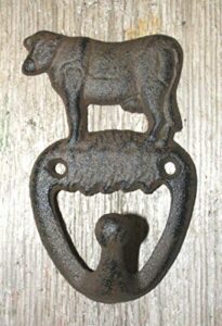 for cast iron cow towel hanger coat hat hooks, key rack ranch hook farm home décor plaques & signs