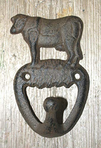 for Cast Iron Cow Towel Hanger Coat Hat Hooks, Key Rack Ranch Hook Farm Home Décor Plaques & Signs