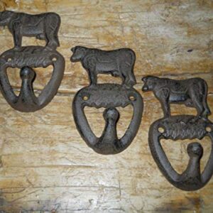 for Cast Iron Cow Towel Hanger Coat Hat Hooks, Key Rack Ranch Hook Farm Home Décor Plaques & Signs