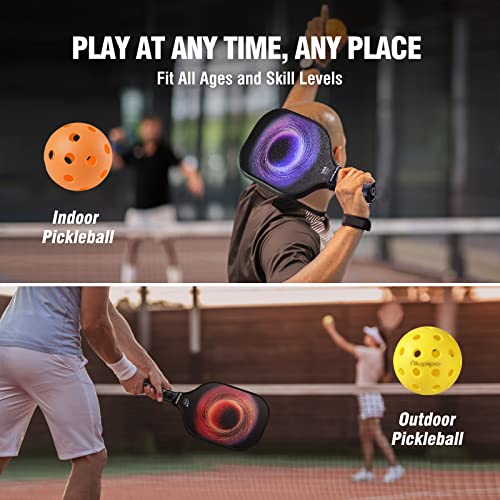 niupipo Pickleball Paddle, USAPA Approved Pickleball Paddle with Fiberglass Face, Protective Cover, Ultra Cushion, Polypropylene Honeycomb Core, 4.8-Inch Grip, Lightweight