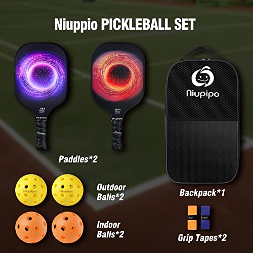 niupipo Pickleball Paddle, USAPA Approved Pickleball Paddle with Fiberglass Face, Protective Cover, Ultra Cushion, Polypropylene Honeycomb Core, 4.8-Inch Grip, Lightweight