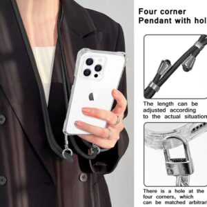 ZHIYIWU Compatible with iPhone 14 Pro Max Case Clear Shockproof Strap Shoulder Strap Crossbody TPU iPhone14 ProMax Clear Case Adjustable Neck Lanyard Protector iPhone14 ProMax Case-Clear