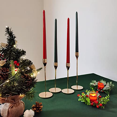 10 inch Green Taper Candles-Set of 4 Taper Candles -Dripless and Smokeless,Tall Candlesticks, Home Dinner, Party, Wedding, Halloween, Churches,Christmas Candles(10 inch, Green)