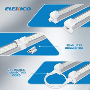 ELEKICO 8Ft Led Shop Light, Super Bright 100W 15000LM 5000K Led Shop Light 8Ft, Durable Save 70% More Energy LED Shop Lights 8 Foot with Plug for Garage Warehouses Shops 12 Pack