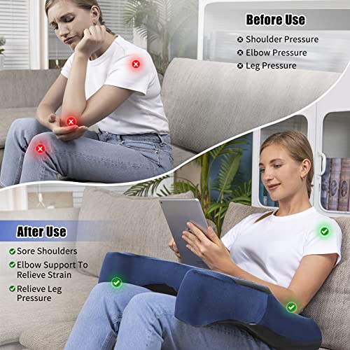 SAHEYER Memory Foam Gaming Pillow, 2 in 1 Plush Side Sleeper Neck Pillow for Elbow Pain Relief, Video Game Controller Pillow for Teen Boyfriend Gamer/Sofa Couch/Computer Chair/Play Station/Bed/Reading