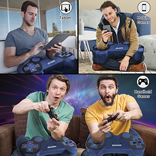 SAHEYER Memory Foam Gaming Pillow, 2 in 1 Plush Side Sleeper Neck Pillow for Elbow Pain Relief, Video Game Controller Pillow for Teen Boyfriend Gamer/Sofa Couch/Computer Chair/Play Station/Bed/Reading