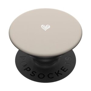 cute sand / beige / tan heart love minimalist popsockets standard popgrip