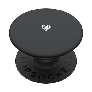 cute anthracite heart love minimalist popsockets standard popgrip