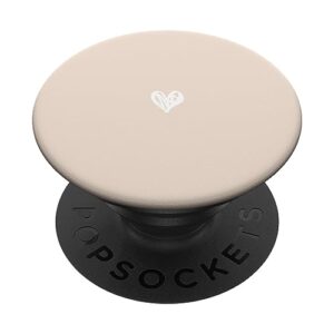 cute vanilla / cream / beige heart love minimalist popsockets standard popgrip