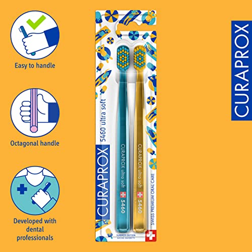 Curaprox CS 5460 Ultra-Soft Toothbrush, Summer 2022 Special Edition, Pack of 2