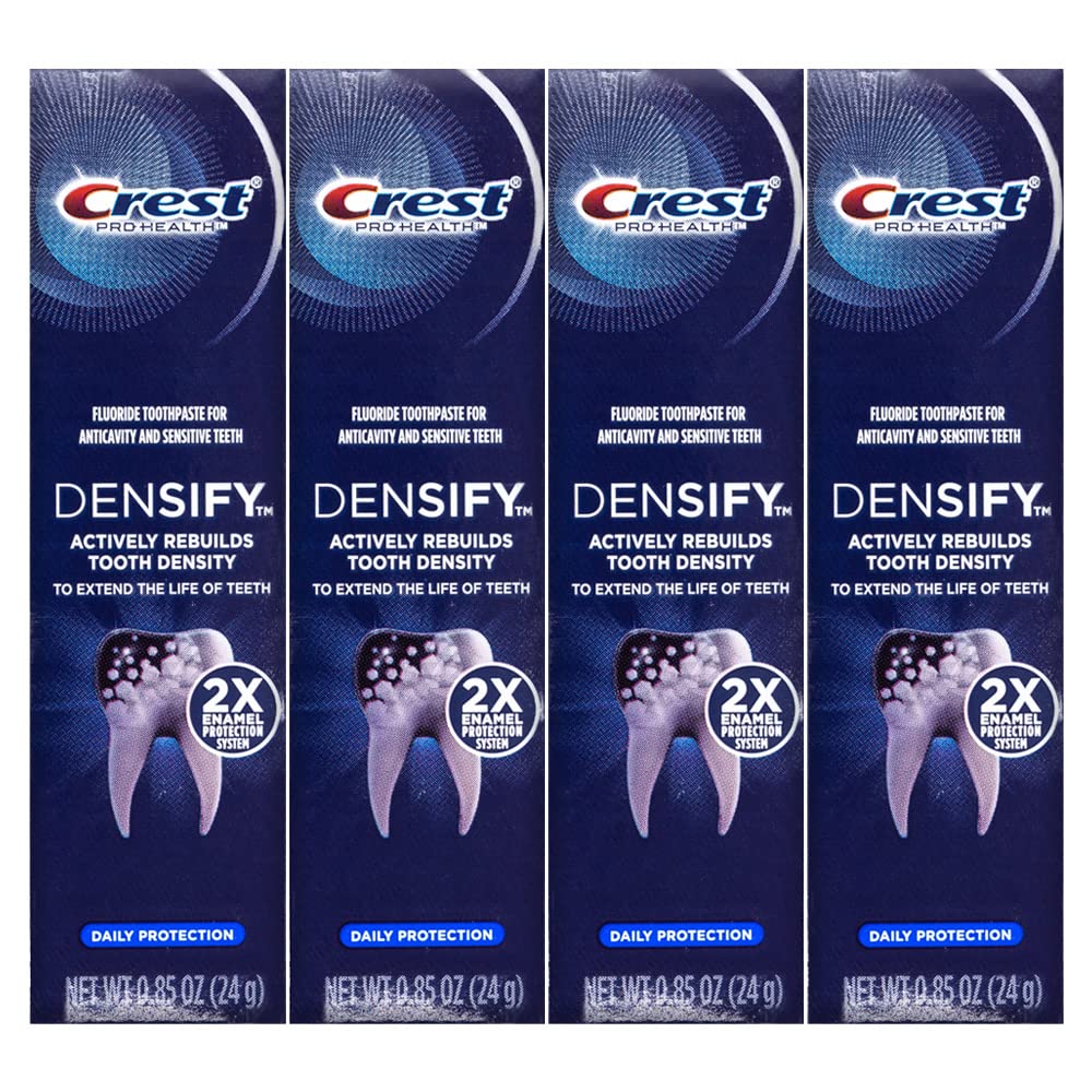 Crest Pro-Health Densify Daily Protection Toothpaste, Travel Size 0.85 oz (24g) - Pack of 4