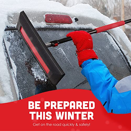 SNOBRUM SnoMAXX, Premium Snow Remover for Cars, Trucks and Larger Vehicles - 40-72 Inch Telescoping Handle, No-Scratch Foam Head - Comfortable Handle to Push Snow Away Easily