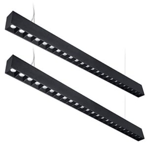 leonlite 4ft anti glare led linear light linkable, 0-10v dimmable 100-277v commercial-grade architectural suspended lighting fixture, narrow beam angle, dlc & etl, 40w 4600lm, 4000k cool white, 2 pack