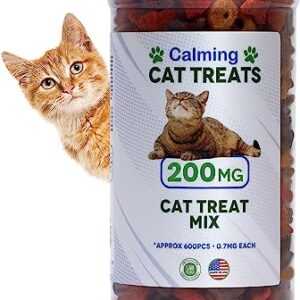 HYPOCBD Seafood Mix Cat Calming Treats for Anxiety | Tasty Chews for Cat Composure | Relaxing Aid for Stressed Cats | Hemp Oil Calming Pet Treats - 200mg 8oz