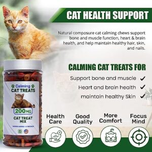 HYPOCBD Seafood Mix Cat Calming Treats for Anxiety | Tasty Chews for Cat Composure | Relaxing Aid for Stressed Cats | Hemp Oil Calming Pet Treats - 200mg 8oz