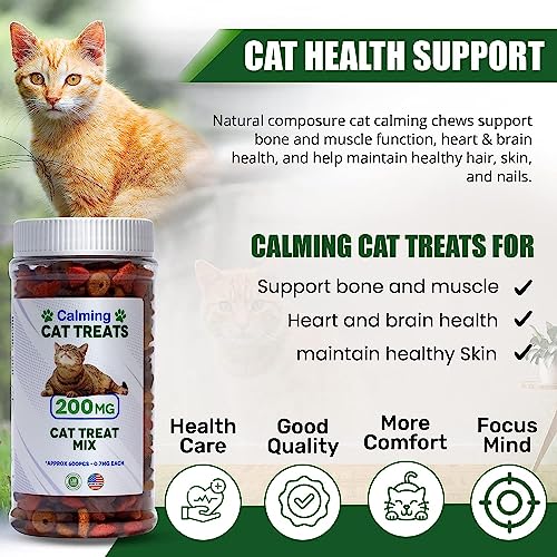 HYPOCBD Seafood Mix Cat Calming Treats for Anxiety | Tasty Chews for Cat Composure | Relaxing Aid for Stressed Cats | Hemp Oil Calming Pet Treats - 200mg 8oz