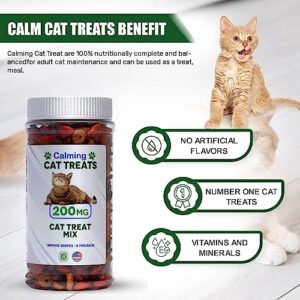 HYPOCBD Seafood Mix Cat Calming Treats for Anxiety | Tasty Chews for Cat Composure | Relaxing Aid for Stressed Cats | Hemp Oil Calming Pet Treats - 200mg 8oz