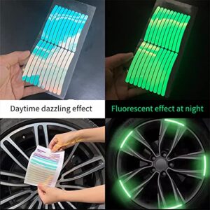 AOERUN 14PCS Transparent Car Door Handle Cup Scratches Protector and 20PCS Car Wheel Reflective Sticker