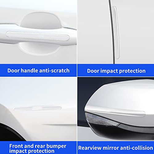 AOERUN 14PCS Transparent Car Door Handle Cup Scratches Protector and 20PCS Car Wheel Reflective Sticker