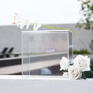 WHSLILR 10” Acrylic Card Box - Wedding Card Box for Reception, Birthday, Party, Money Box, Wishing Well, Graduation Party, Elegant Large Clear Card Box-ACB001-WZ