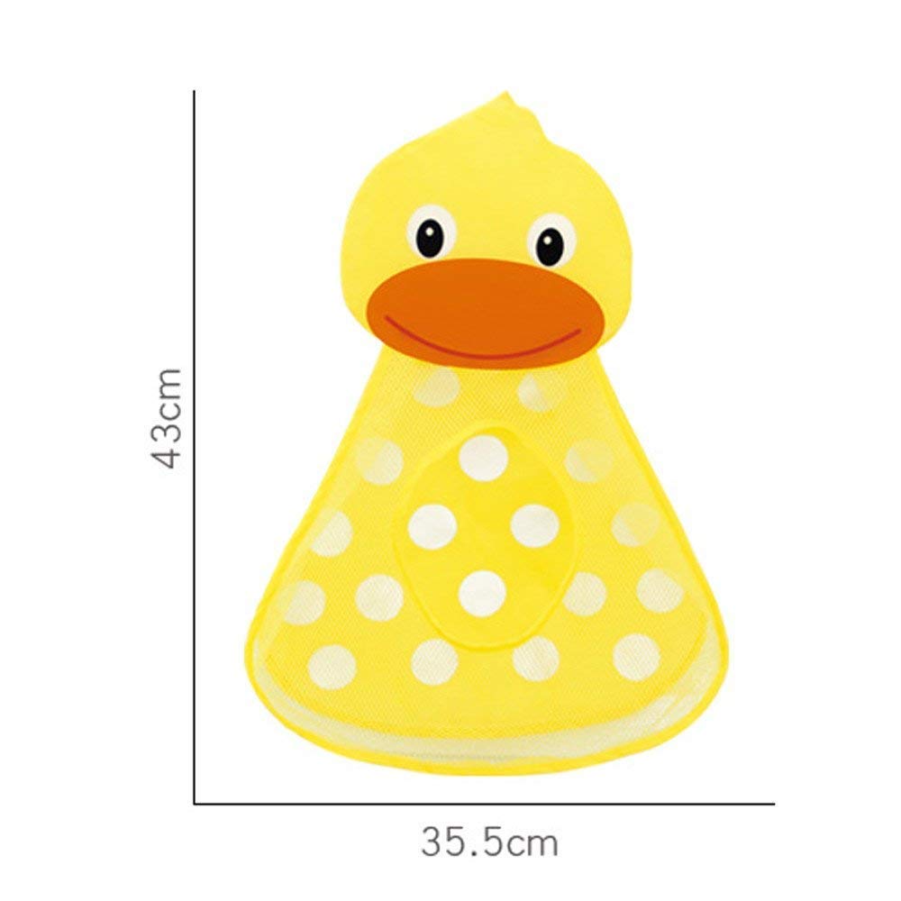 EFAILY Kids Bath Toys Organize Tub Toy Storage Mesh Shower Caddy Organizer Set with Anti-Slip Suction Cups Net Multiple-use Organization Bag for Bath Toys (Duck)